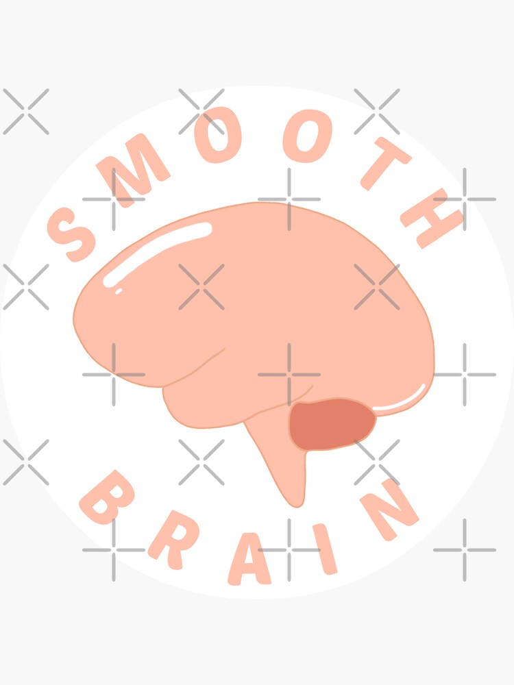 "Smooth Brain" Sticker for Sale by soupyuu | Redbubble