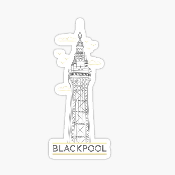 "Blackpool tower " Sticker for Sale by sarahlowedesign | Redbubble