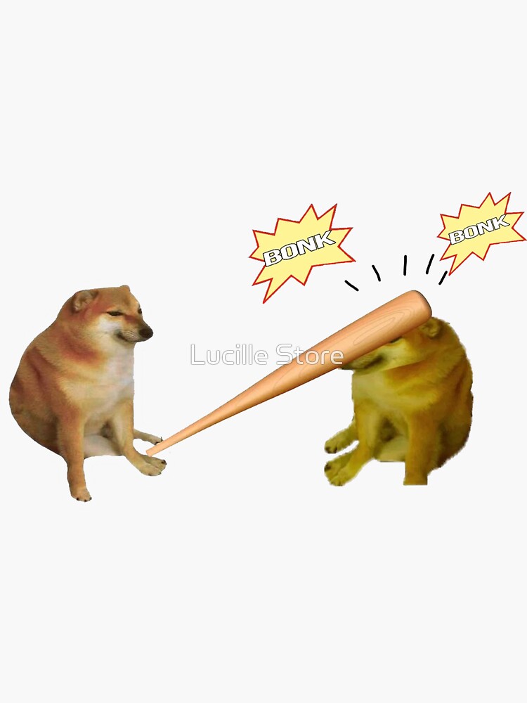 Pegatina «Cheems Bonk Funny Meme Mask Stickers T-sihrts para amantes ...