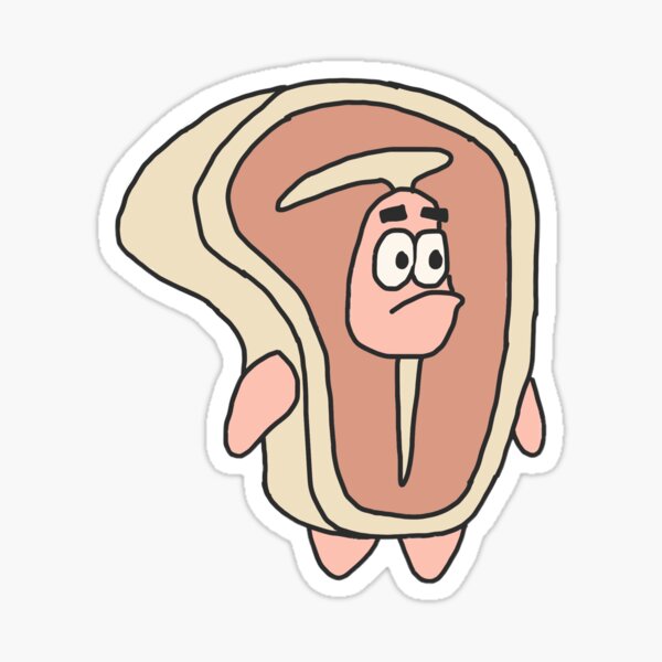 "Patrick Star in a Meat Suit " Sticker by kaydrawss | Redbubble