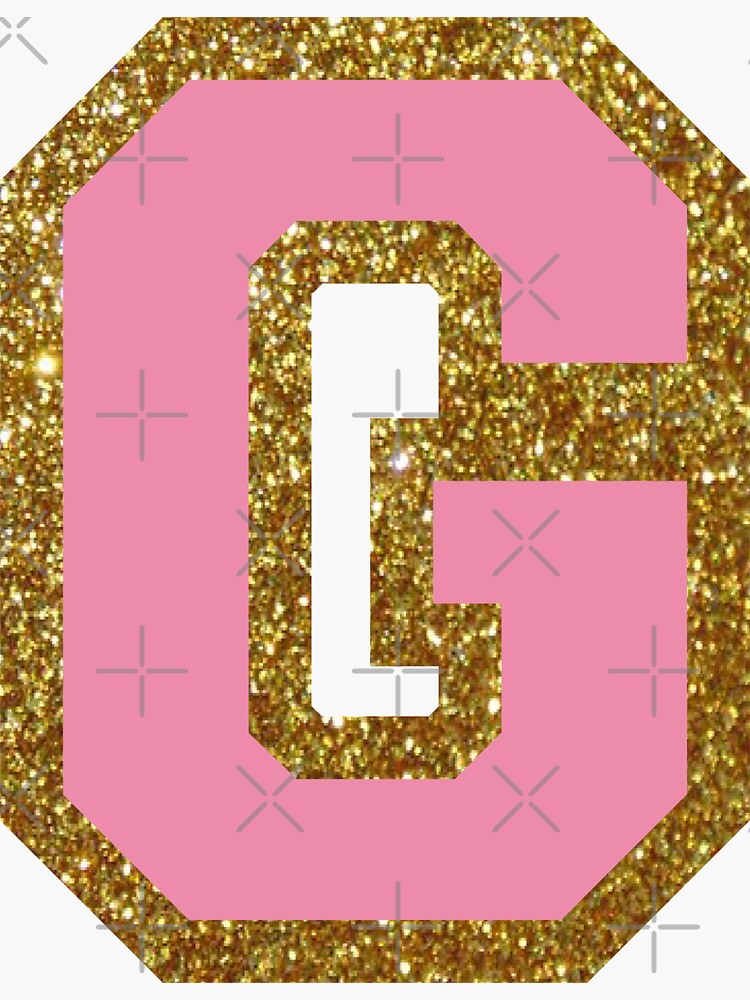 "gold and pink varsity letter G" Sticker for Sale by byleahwithlove ...