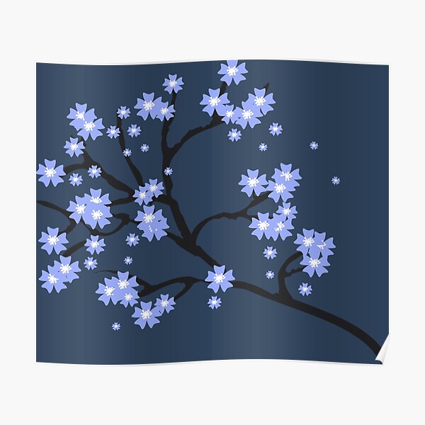 "lovely blue blossom tree" Poster for Sale by RawahIsleem | Redbubble