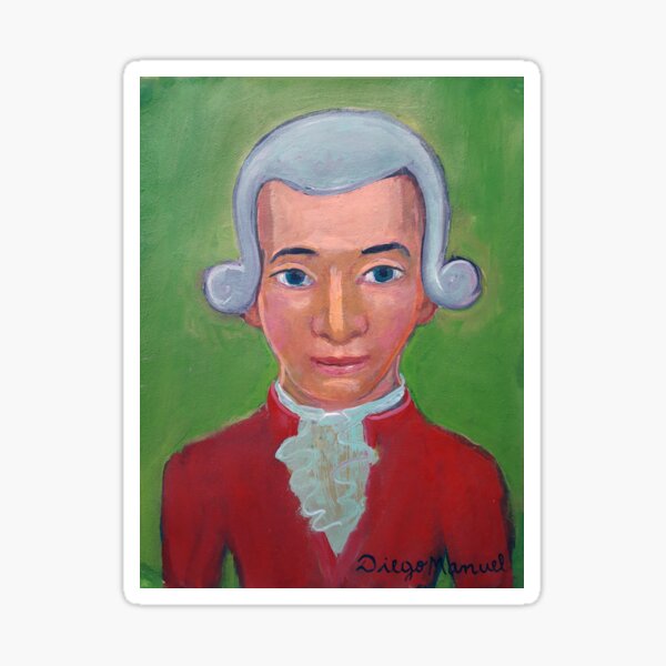 "Wolfgang Amadeus Mozart 2" Sticker by diegomanuel | Redbubble