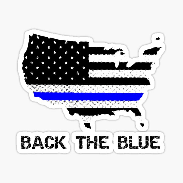 "Back the Blue USA Map" Sticker for Sale by Miami123 | Redbubble