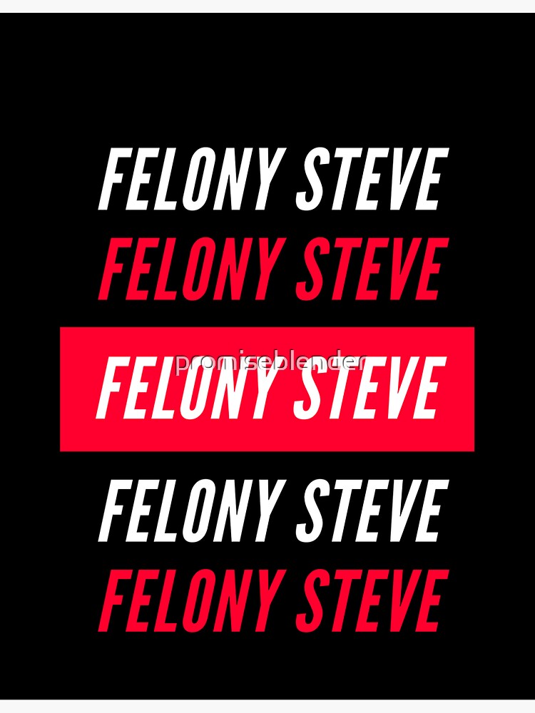 "Felony Steve" Sticker for Sale by promiseblender | Redbubble