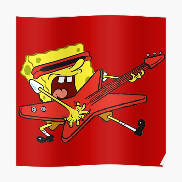 "SpongeBob Rock'n'Roll Meme Aufkleber" Poster von Grace-Cop | Redbubble