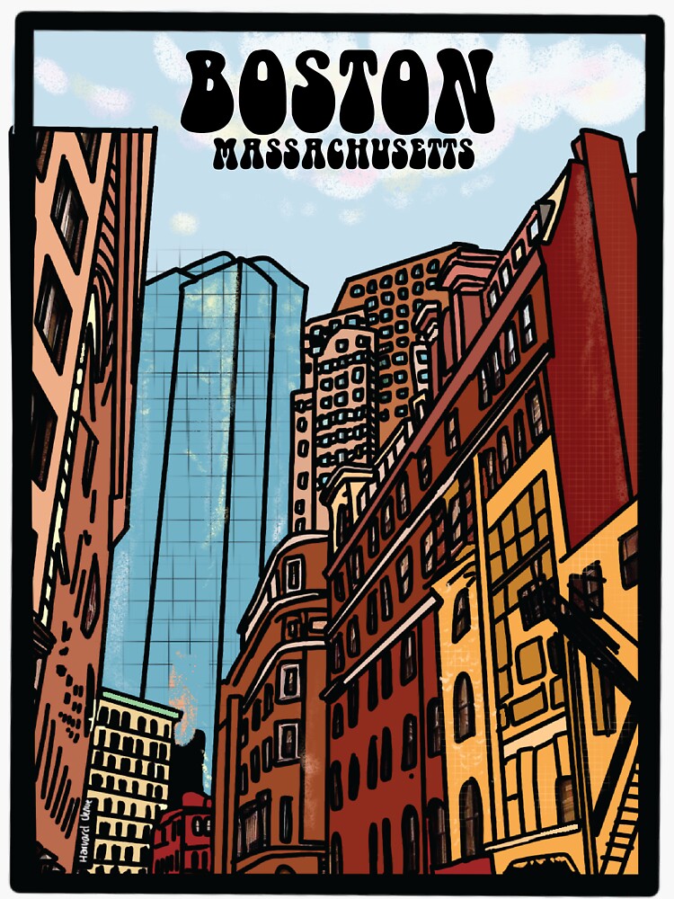 "Boston, MA Sticker" Sticker for Sale by portervisuals | Redbubble