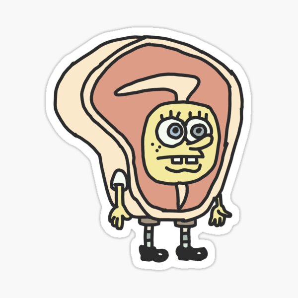 "Spongebob in a Meat Suit " Sticker by kaydrawss | Redbubble
