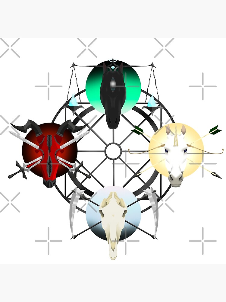"Four Horsemen of the Apocalypse Crest" Poster for Sale by LeafyBug ...