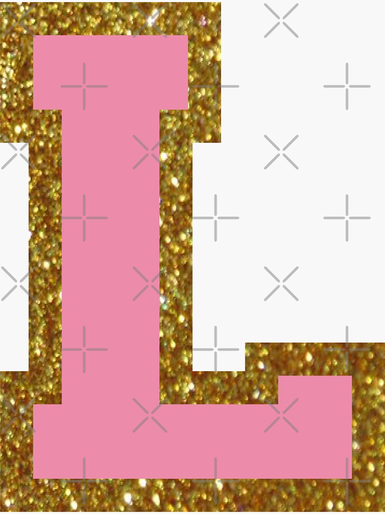 "gold and pink varsity letter L" Sticker for Sale by byleahwithlove ...