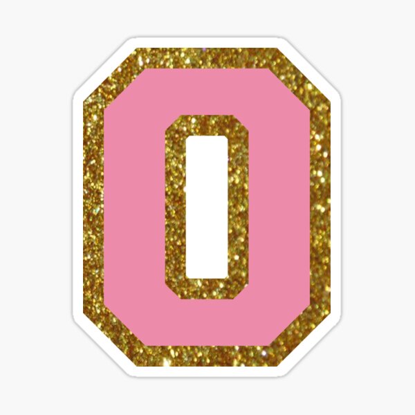 "gold and pink varsity letter O" Sticker for Sale by byleahwithlove ...