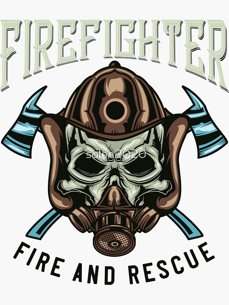 "firefighter fire and rescue" Sticker for Sale by solon2020 | Redbubble