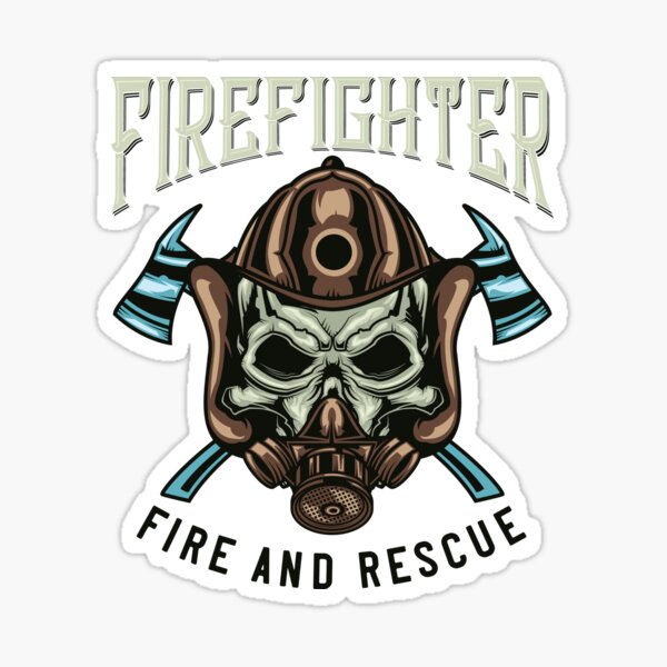 "firefighter fire and rescue" Sticker for Sale by solon2020 | Redbubble