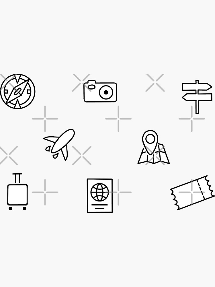 "Mini Travel Doodle Sticker Pack" Sticker for Sale by zoeyyyrose ...