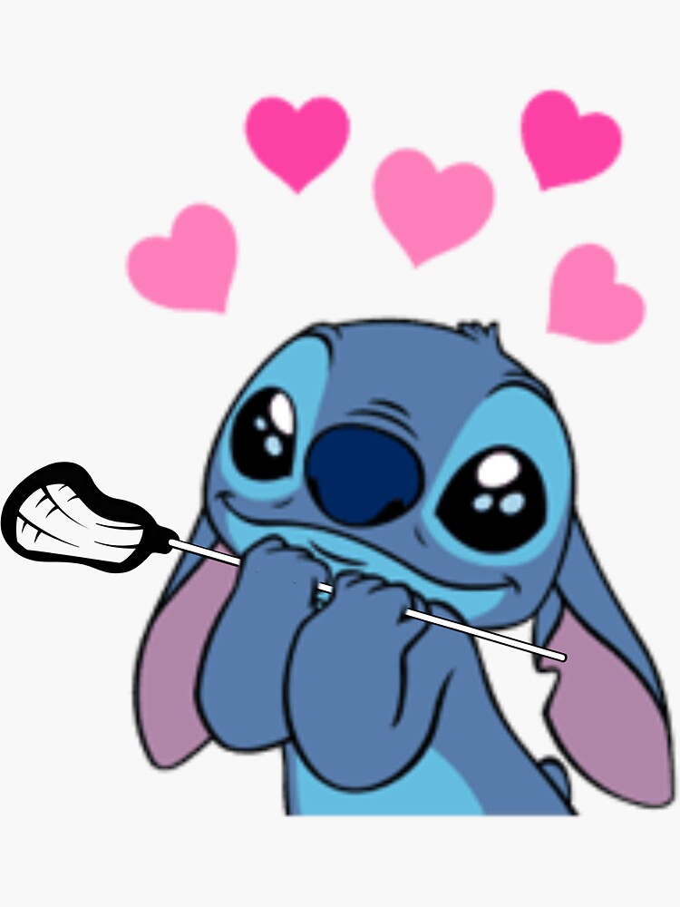 "stitch loves lax" Sticker for Sale by kendarue | Redbubble