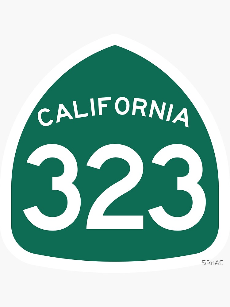 "California State Route 323 (Area Code 323)" Sticker by SRnAC | Redbubble