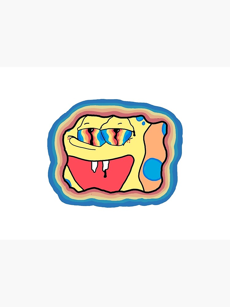"Trippy Spongebob w/ Outline" Art Print by samanthafuchss | Redbubble