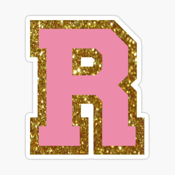 Letter R Pink Glitter Stickers | Redbubble