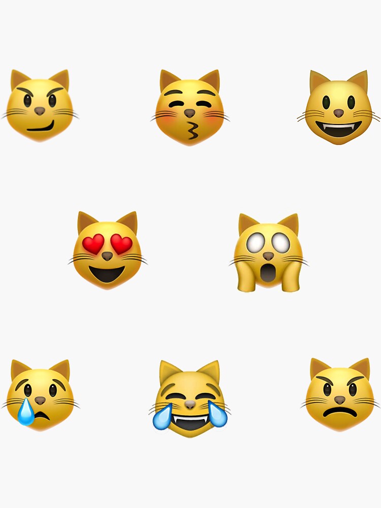 "cat emoji sticker pack" Sticker by hxppyduck | Redbubble