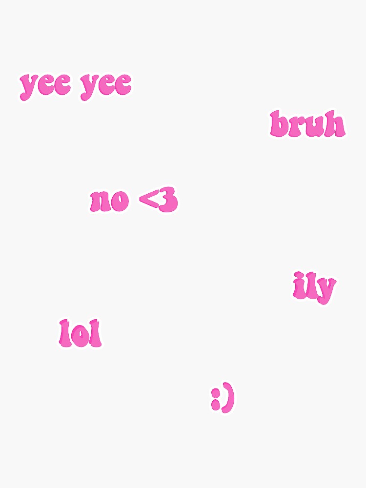 "pink slogans sticker pack" Sticker by frannyrayner | Redbubble