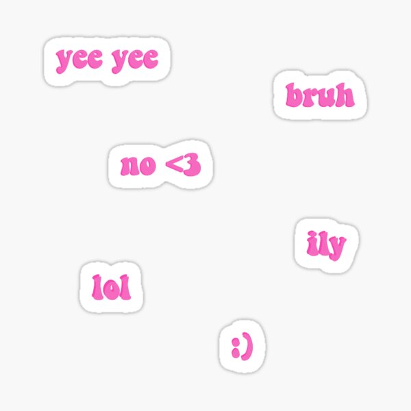 "pink slogans sticker pack" Sticker by frannyrayner | Redbubble