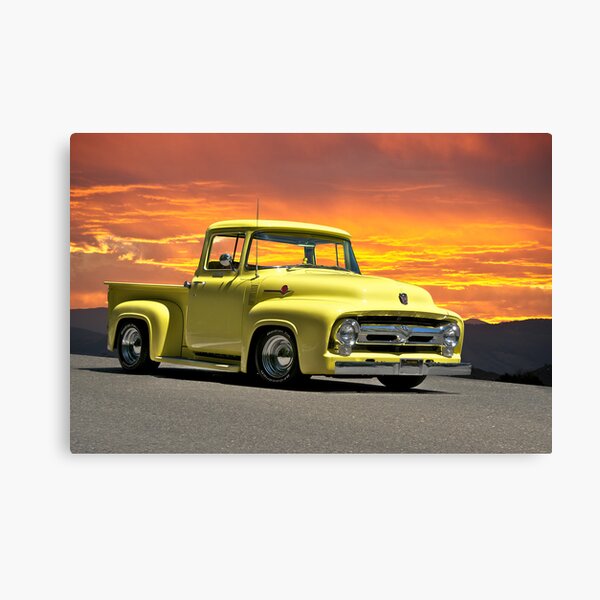 "1956 Ford F100 Custom Pick-Up Truck VII" Canvas Print by DaveKoontz ...