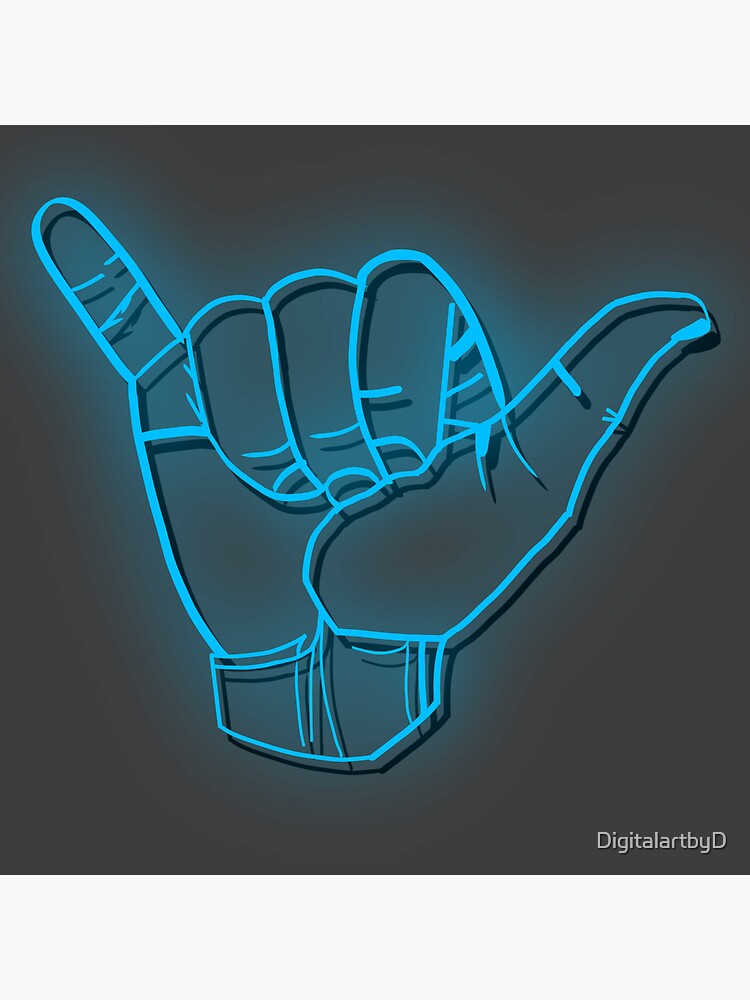 "Vsco Neon Sign - Blue " Sticker by DigitalartbyD | Redbubble