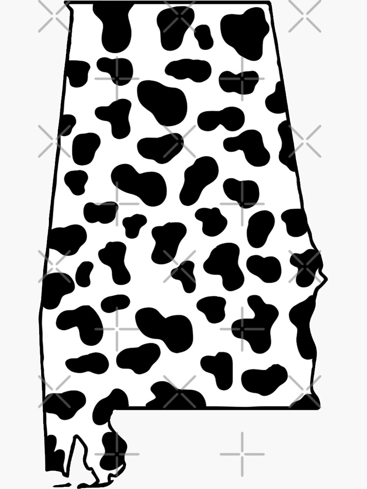 "Alabama Cow Print Pattern" Sticker for Sale by annaegore | Redbubble
