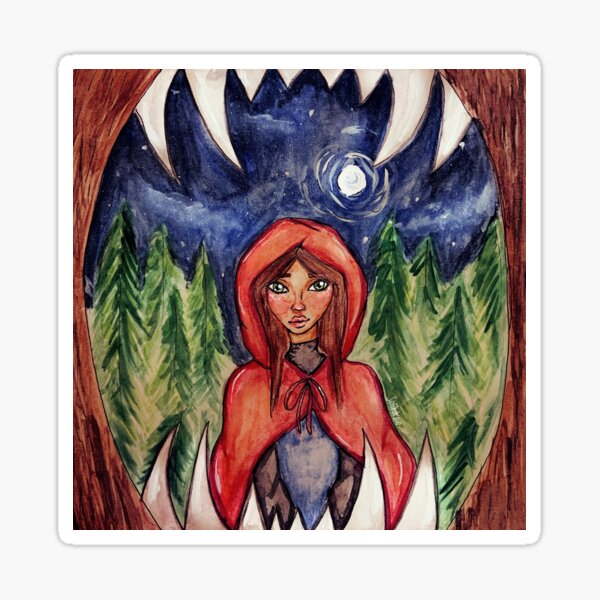 "Little Red Riding Hood" Sticker for Sale by Sofibdraw | Redbubble
