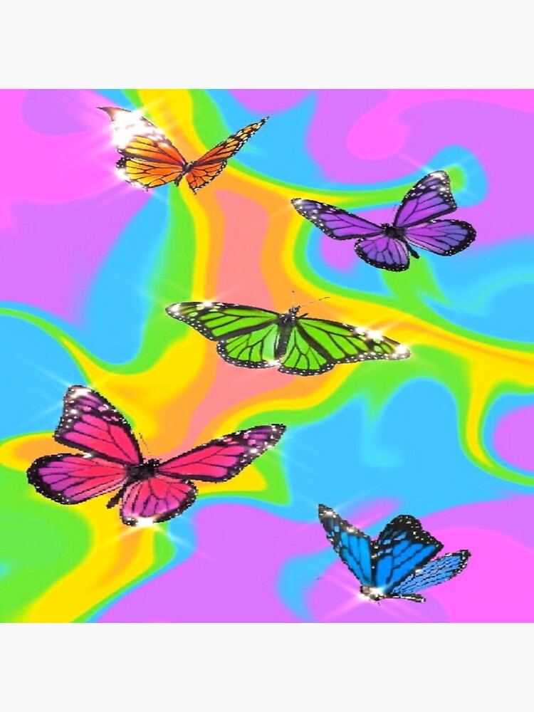 "Y2K BUTTERFLY PRINT" Sticker for Sale by Awkwardgr1 | Redbubble