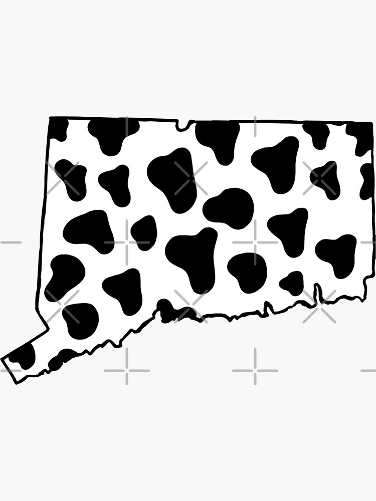 "Connecticut Cow Print Pattern" Sticker by annaegore | Redbubble