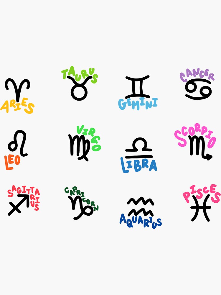 "Zodiac Sign Sticker Pack" Sticker for Sale by shayz-stickers | Redbubble