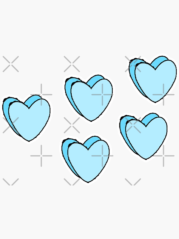 "blue hearts set" Sticker for Sale by anabellefinger | Redbubble