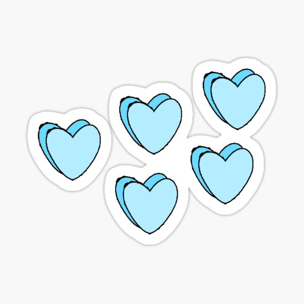 "blue hearts set" Sticker for Sale by anabellefinger | Redbubble