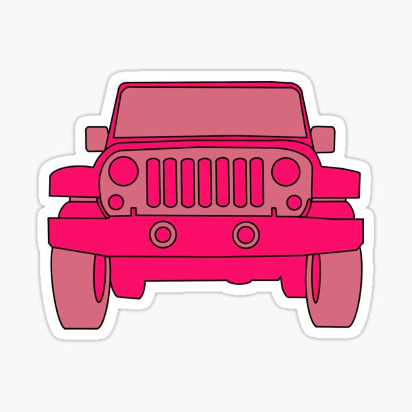 "hot pink jeep sticker " Sticker by rprickett1 | Redbubble