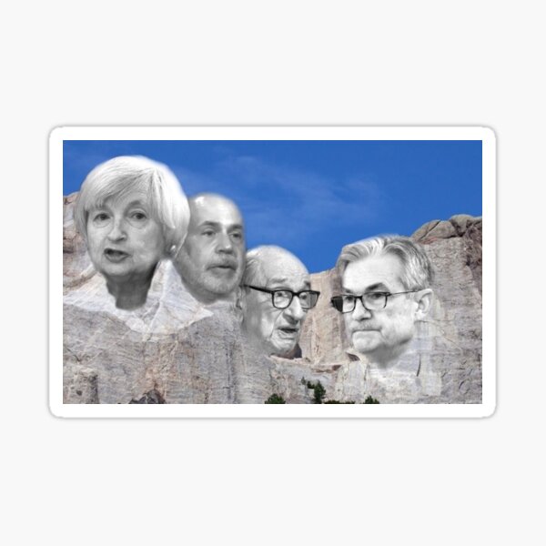 "Jerome Powell Mount Rushmore" Sticker by hrbooms | Redbubble