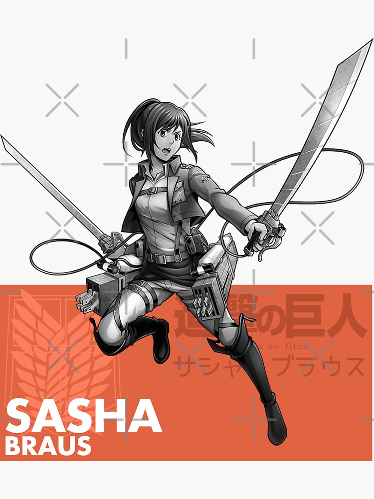 "Sasha Braus - Attack on Titan - Typography 4" Sticker by Chumbo21 ...
