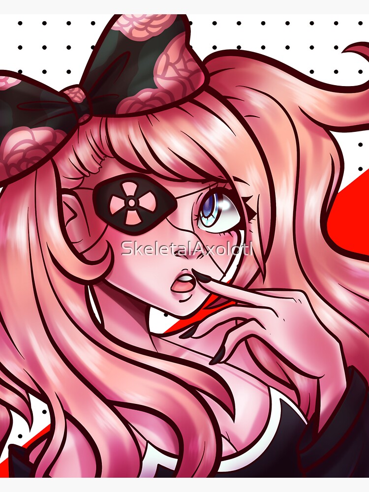 "Junko Enoshima Red Ribbon Magazine Cover" Sticker by SkeletalAxolotl ...