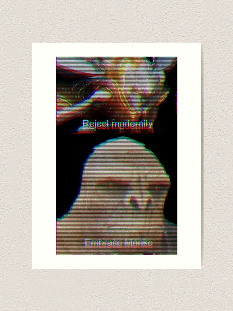 "Halo Monke Fashwave Meme" Art Print for Sale by shitpostanon | Redbubble