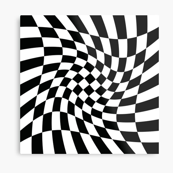 "Checkerboard Pattern, 3D Optical Illusion Checkered Pattern" Metal ...