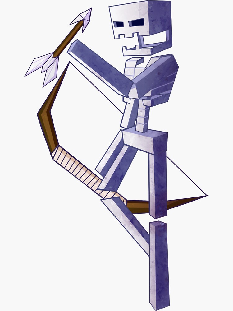"Minecraft Skeleton " Sticker for Sale by SanguineIce | Redbubble