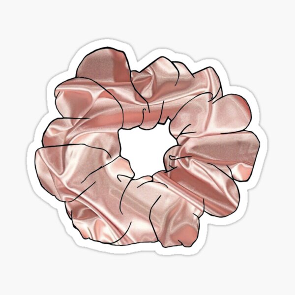 "Pink Satin Scrunchie " Sticker for Sale by lolsammy910 | Redbubble