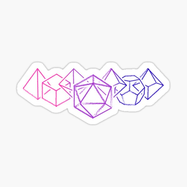 "watercolor dice - bi pride" Sticker for Sale by theemily | Redbubble