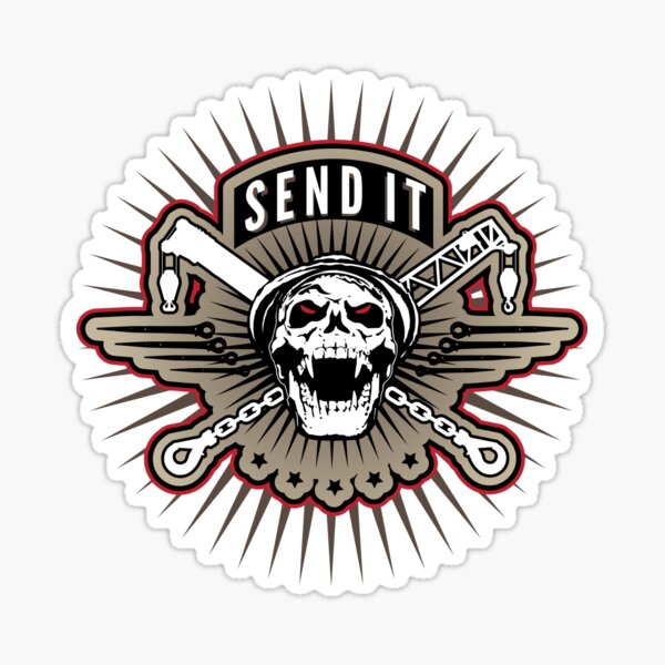 "Send It Rigger Ironworker Crane operator Skull" Sticker for Sale by ...