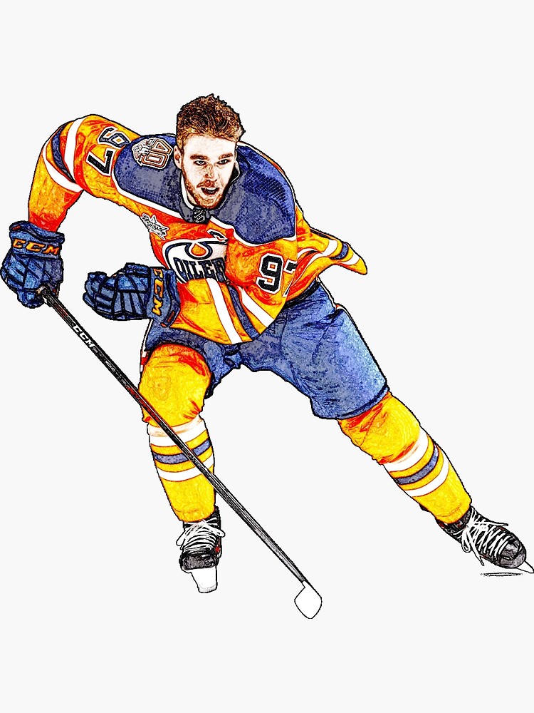 "Connor McDavid Skating Fast Sticker" Sticker by sport-stickers | Redbubble