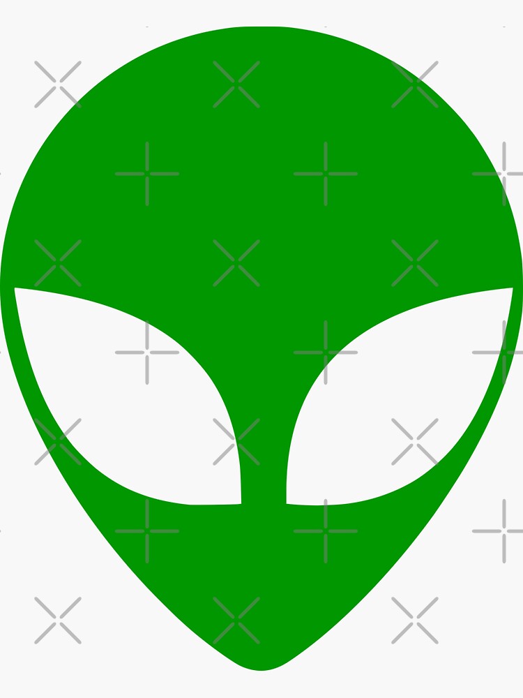"Alien Outline - Green" Sticker by TaoJones42 | Redbubble