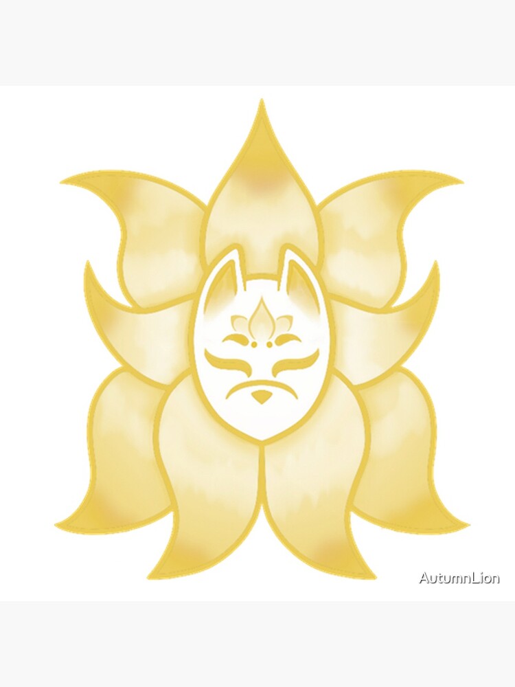 "Gold Nine-tailed Kitsune Mask" Art Print by AutumnLion | Redbubble
