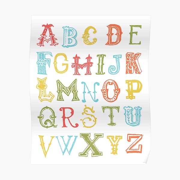 "Alphabet Poster" Poster by friedmangallery | Redbubble
