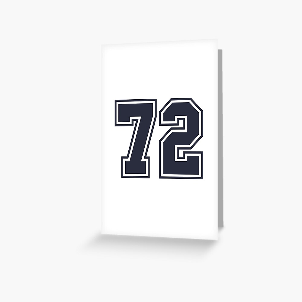 "72 Sports Number Seventy-Two" Sticker for Sale by HelloFromAja | Redbubble