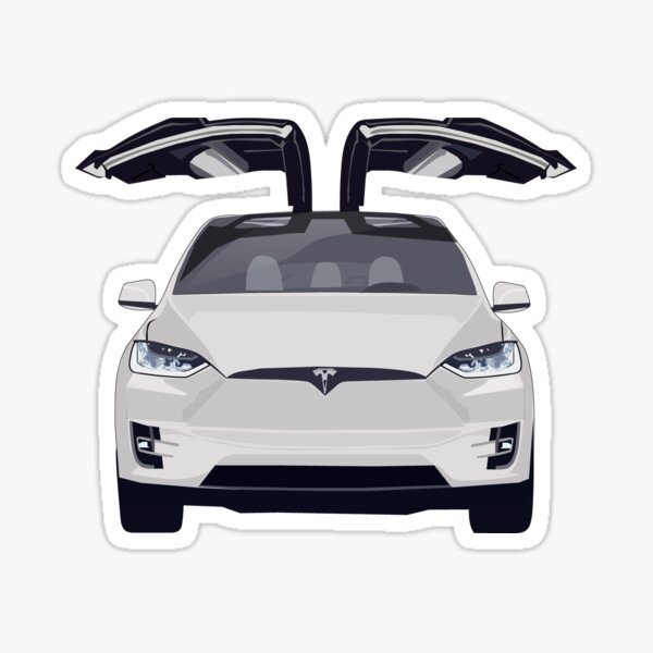 Pegatina «Tesla Model X De Dibujos Animados» de yungyanno | Redbubble